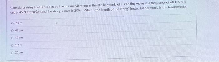Solved Consider a string that is fixed at both ends and | Chegg.com