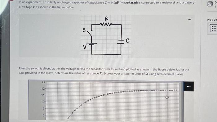 Solved In an experiment, an initially uncharged capacitor of | Chegg.com