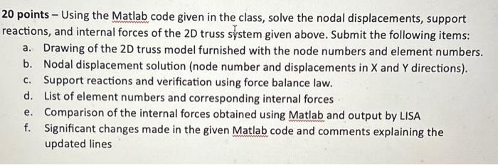 Solved 3. 20 points - Shown below a symmetric 2D truss | Chegg.com