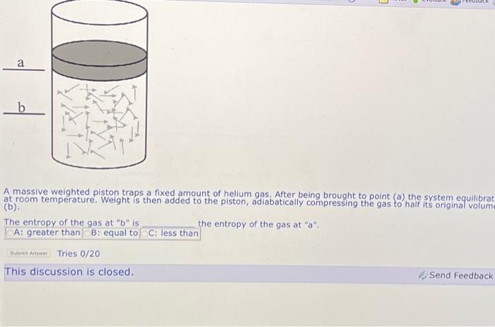 Solved CUDA a b A massive weighted piston traps a fixed | Chegg.com