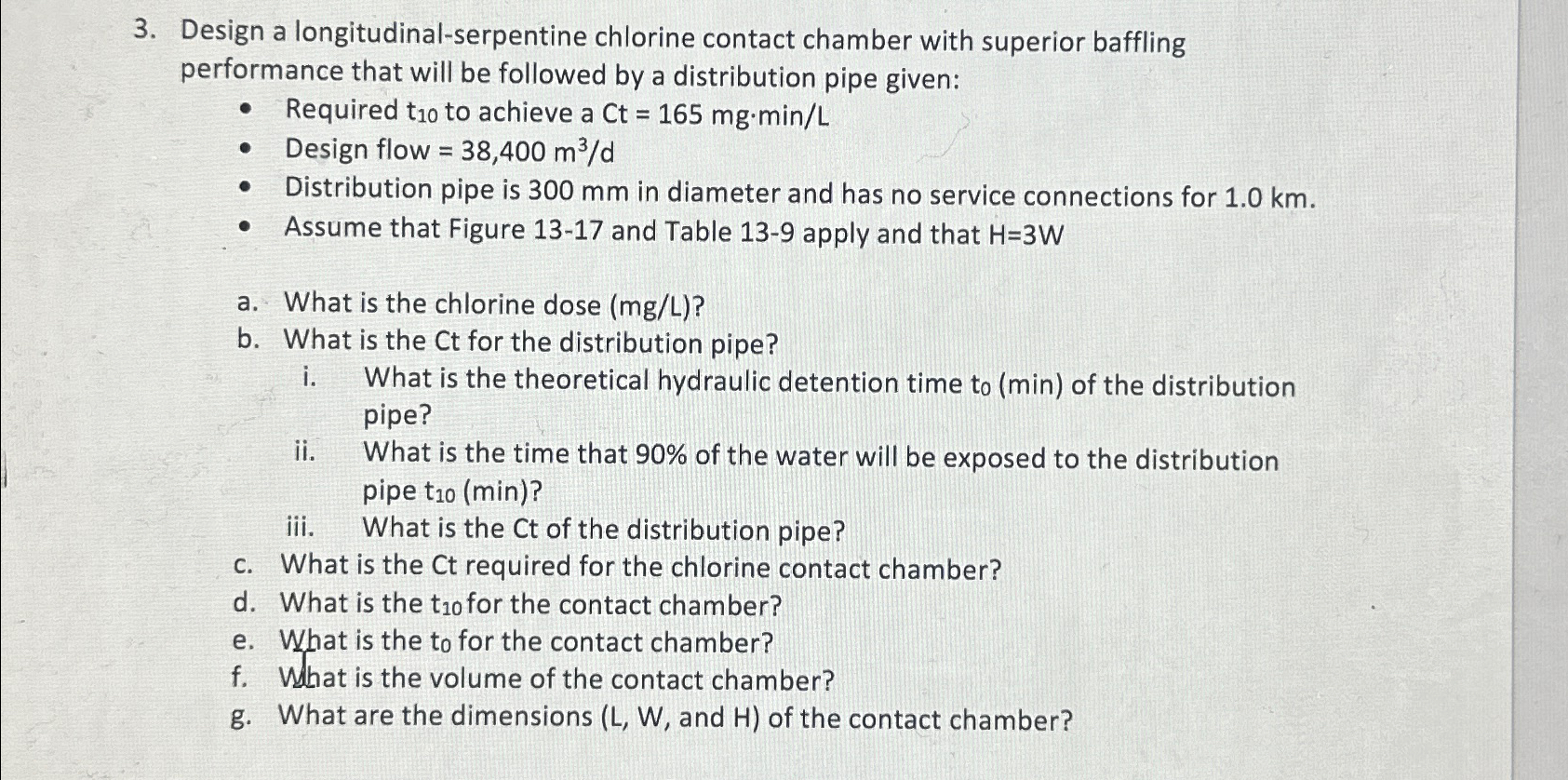 Solved Design a longitudinal-serpentine chlorine contact | Chegg.com