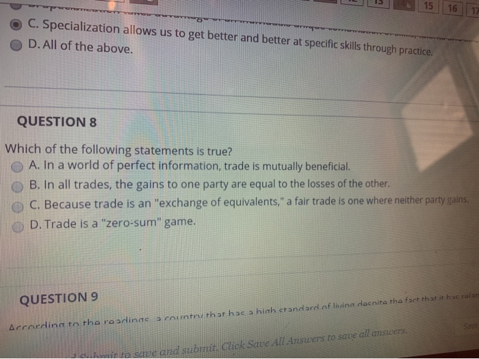 Solved 15 15 16 17 C. Specialization allows us to get better | Chegg.com