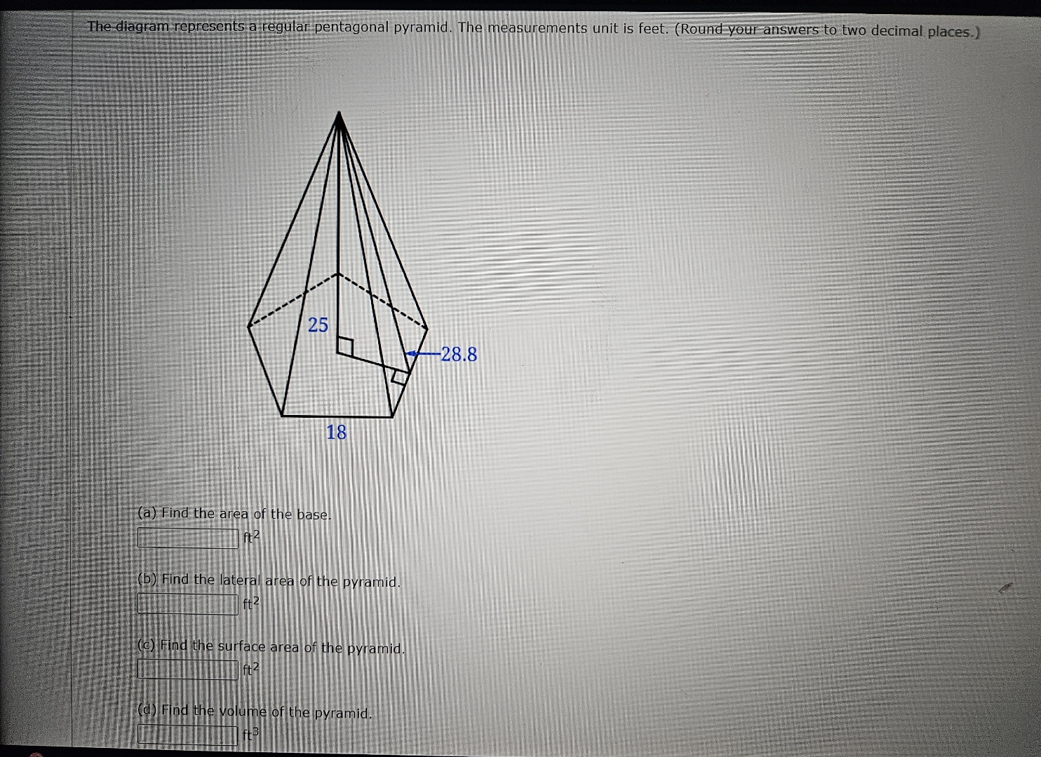 Solved The diagram represents a regular pentagonal pyramid. | Chegg.com