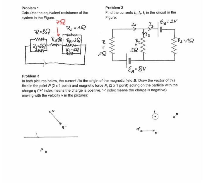 Solved Problem 1 Problem 2 Calculate the equivalent | Chegg.com