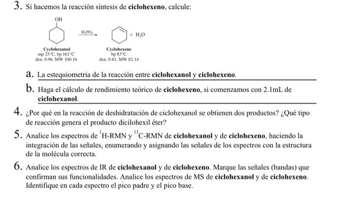 Solved If we do the cyclohexene synthesis reaction, | Chegg.com