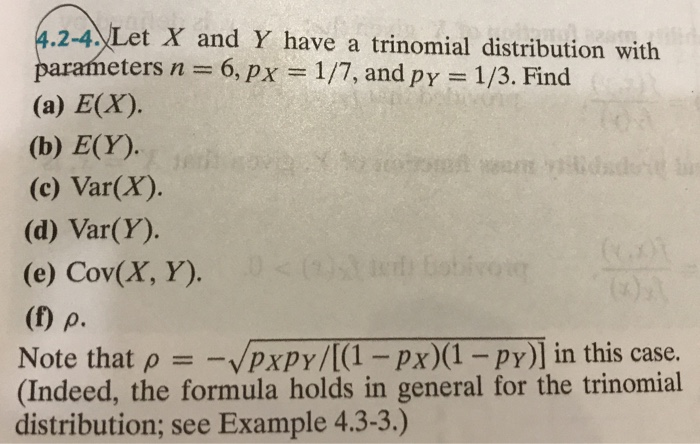 Solved 4.2-4. Let X and Y have a trinomial distribution with | Chegg.com