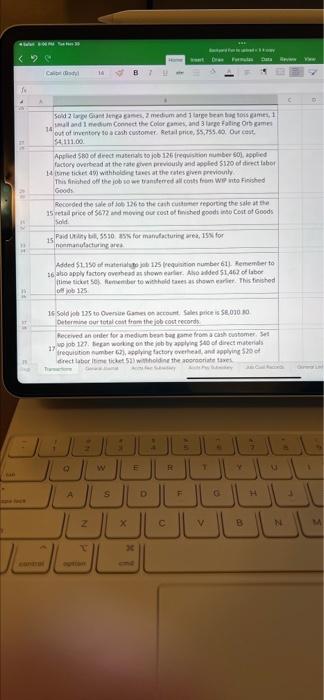Solved Backyard fun General ledger and job cost records and | Chegg.com