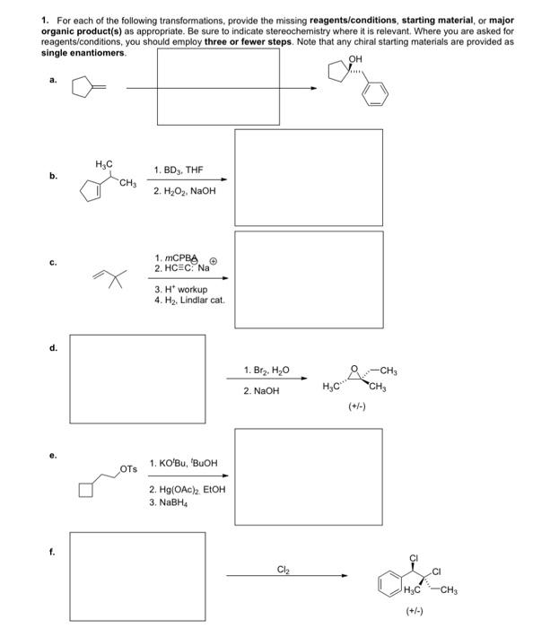 Solved 1. For each of the following transformations, provide | Chegg.com