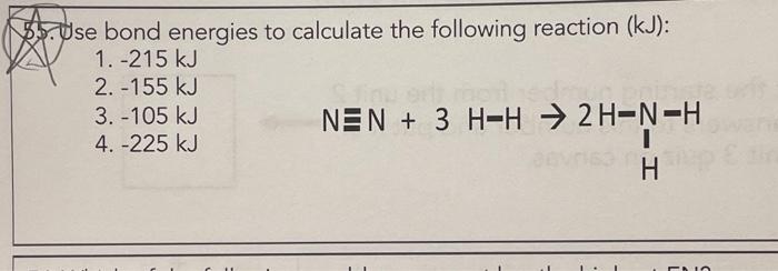 Solved 1. −215 kJ 2. −155 kJ 3. −105 kJ 4. −225 | Chegg.com