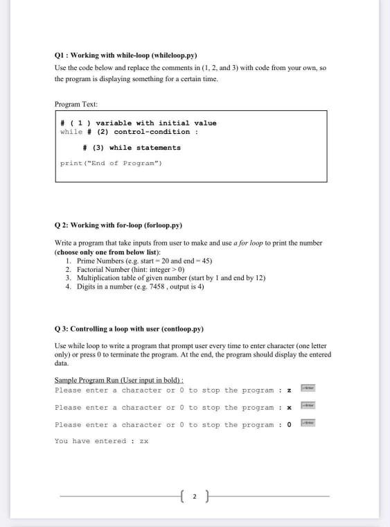 Solved Q1 Working With While Loop Whileloop Py Use The 6568