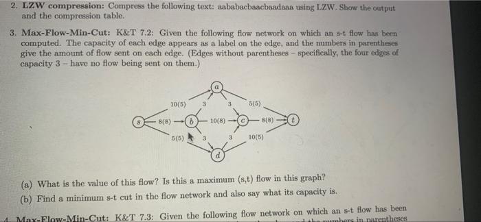 Solved 2 Lzw Compression Compress The Following Text 