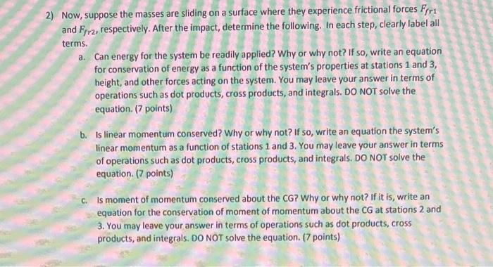 Solved Consider the following scenario in which two masses | Chegg.com