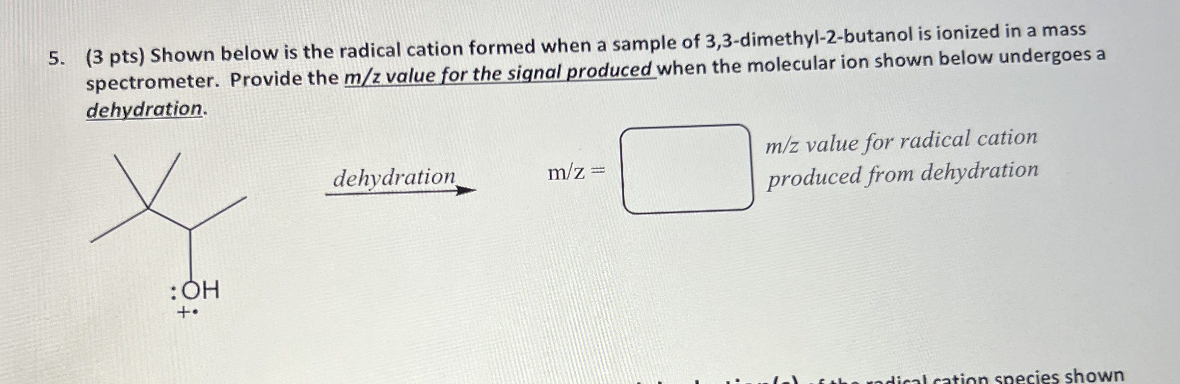 Solved ( 3 ﻿pts) ﻿Shown below is the radical cation formed | Chegg.com