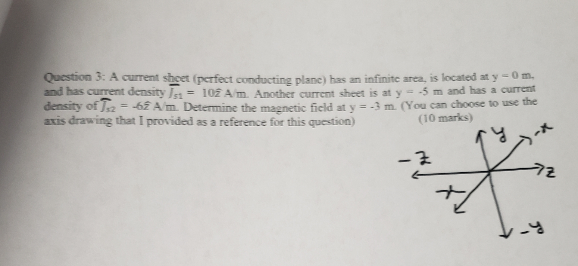 Solved Question 3: A current sheet (perfect conducting | Chegg.com