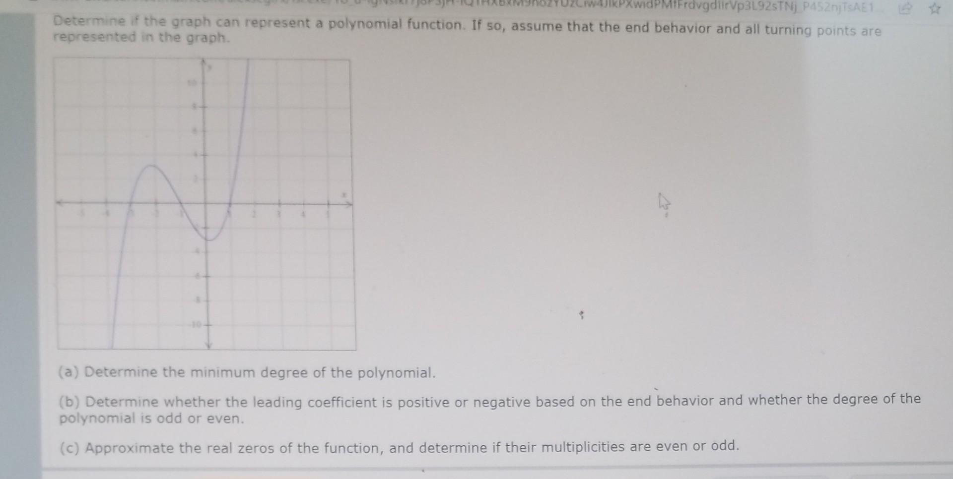 Solved Determine if the graph can represent a polynomial | Chegg.com