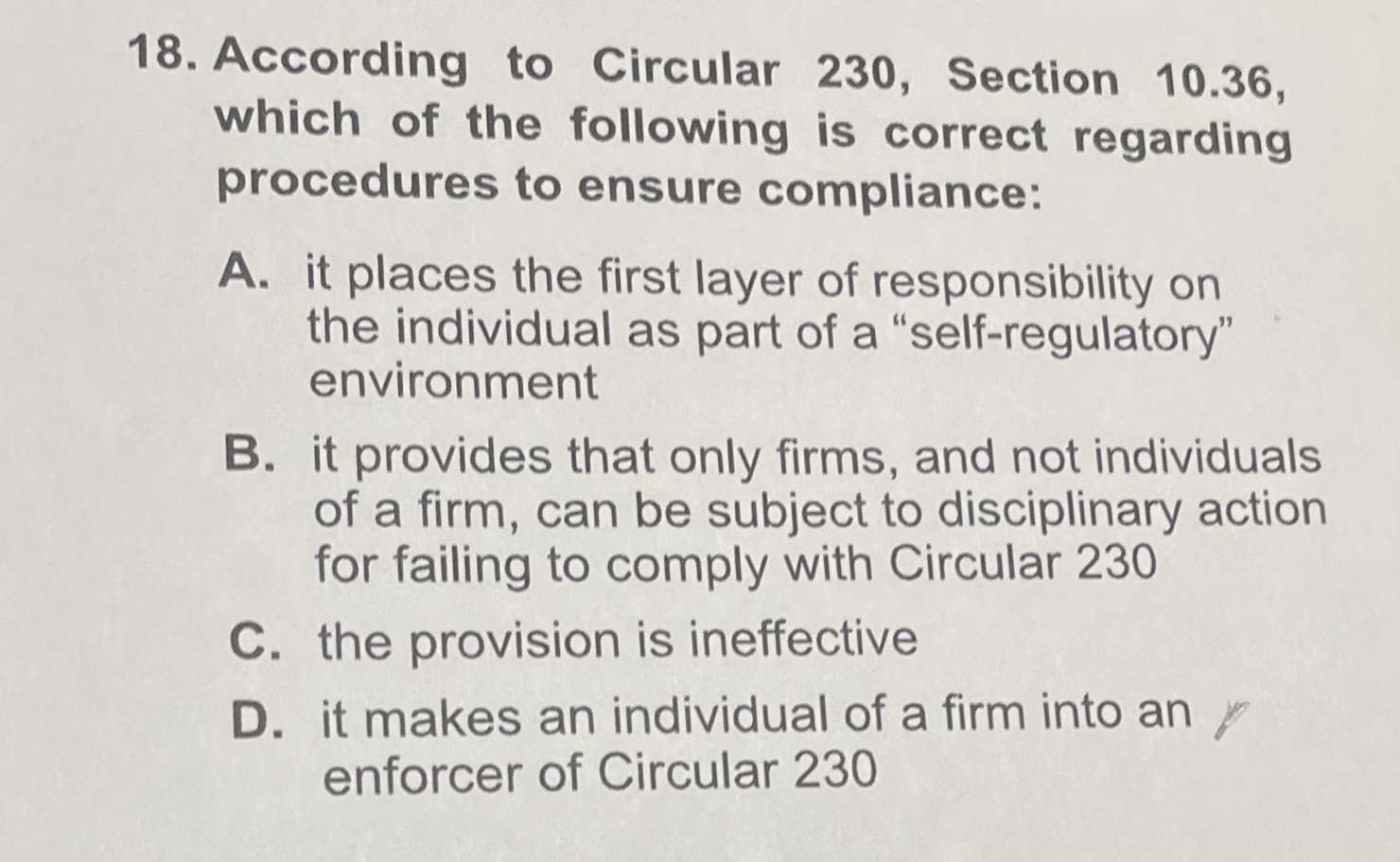 Solved According to Circular 230, ﻿Section 10.36, ﻿which of | Chegg.com
