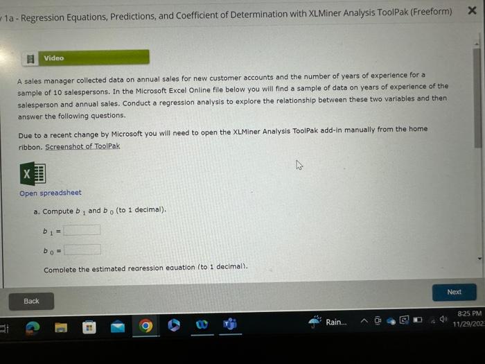 Solved I - Regression Equations, Predictions, and | Chegg.com