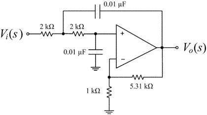 Solved A second-order low-pass Sallen-Key filter is realized | Chegg.com