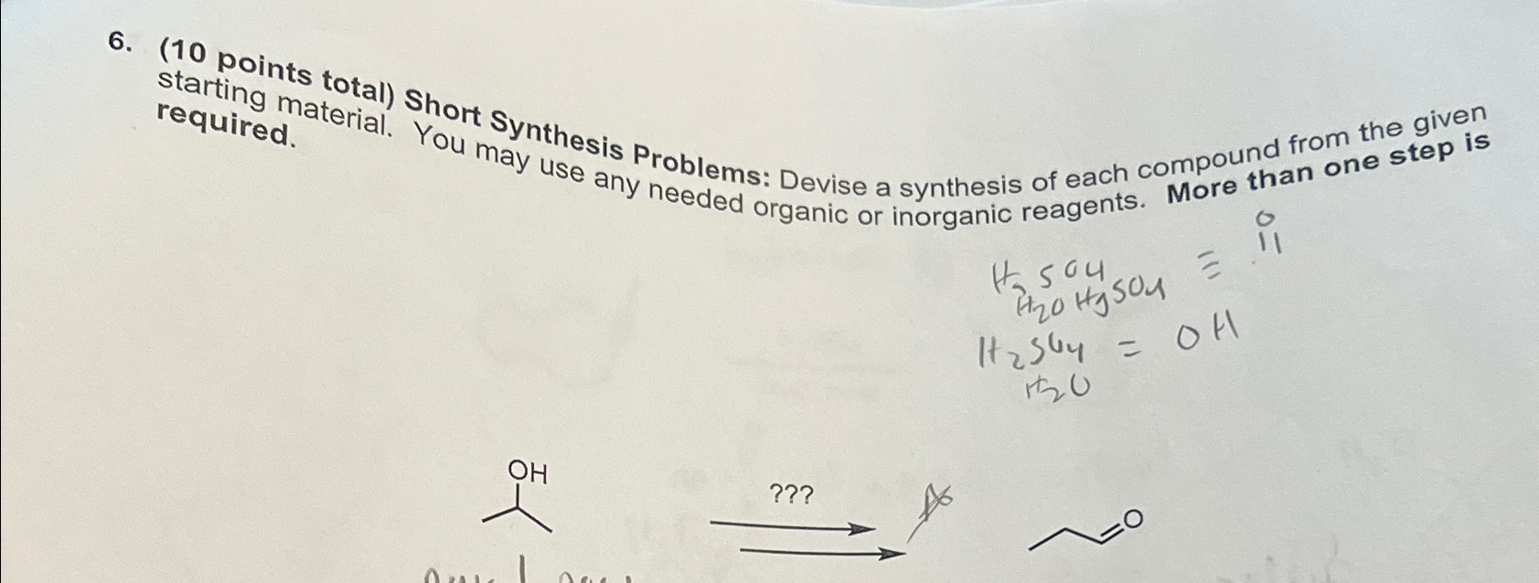Solved (10 ﻿points total) ﻿Short Synthesis Problems: Devise | Chegg.com