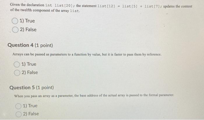 Solved Given the declaration int list [20]; the statement | Chegg.com