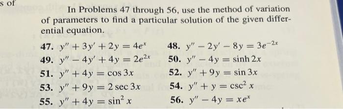 Solved In Problems 47 through 56 , use the method of | Chegg.com