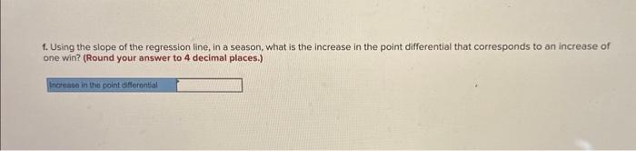Solved For each of the 32 National Football League teams, | Chegg.com