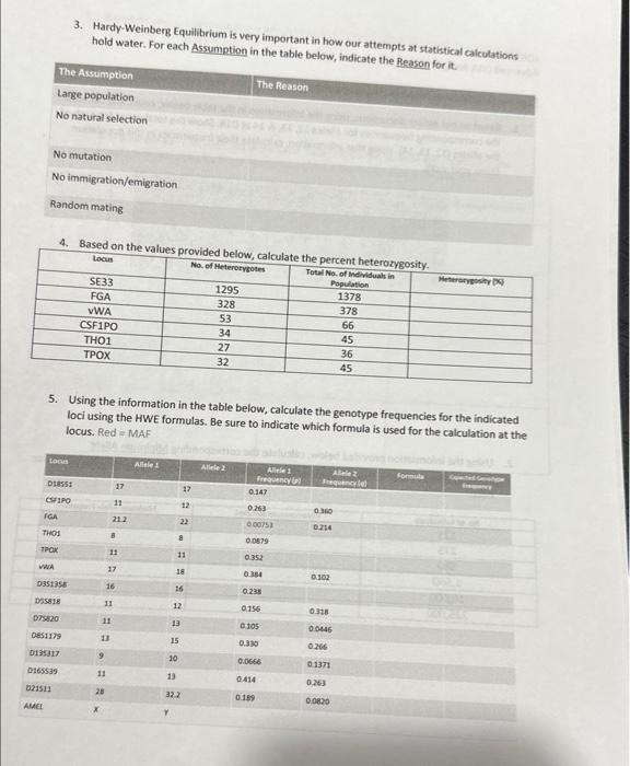 Solved 3. Hardy-Weinberg Equilibrium is very important in | Chegg.com