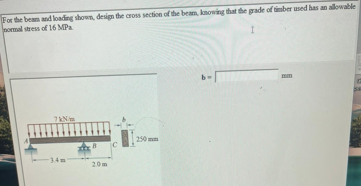Solved For the beam and loading shown, design the cross | Chegg.com