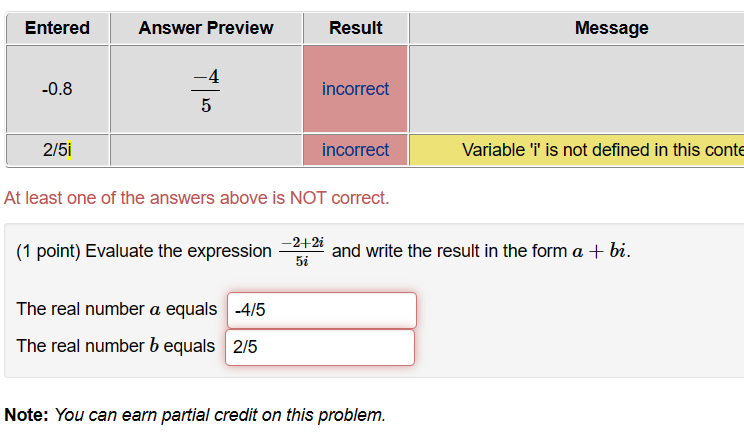 Solved At least one of the answers above is NOT correct.(1 | Chegg.com