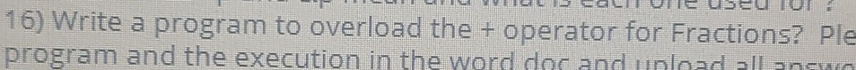 Solved C++ write a program to overload the + operator for | Chegg.com