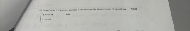 Solved Determine if the given point is a solution to the | Chegg.com