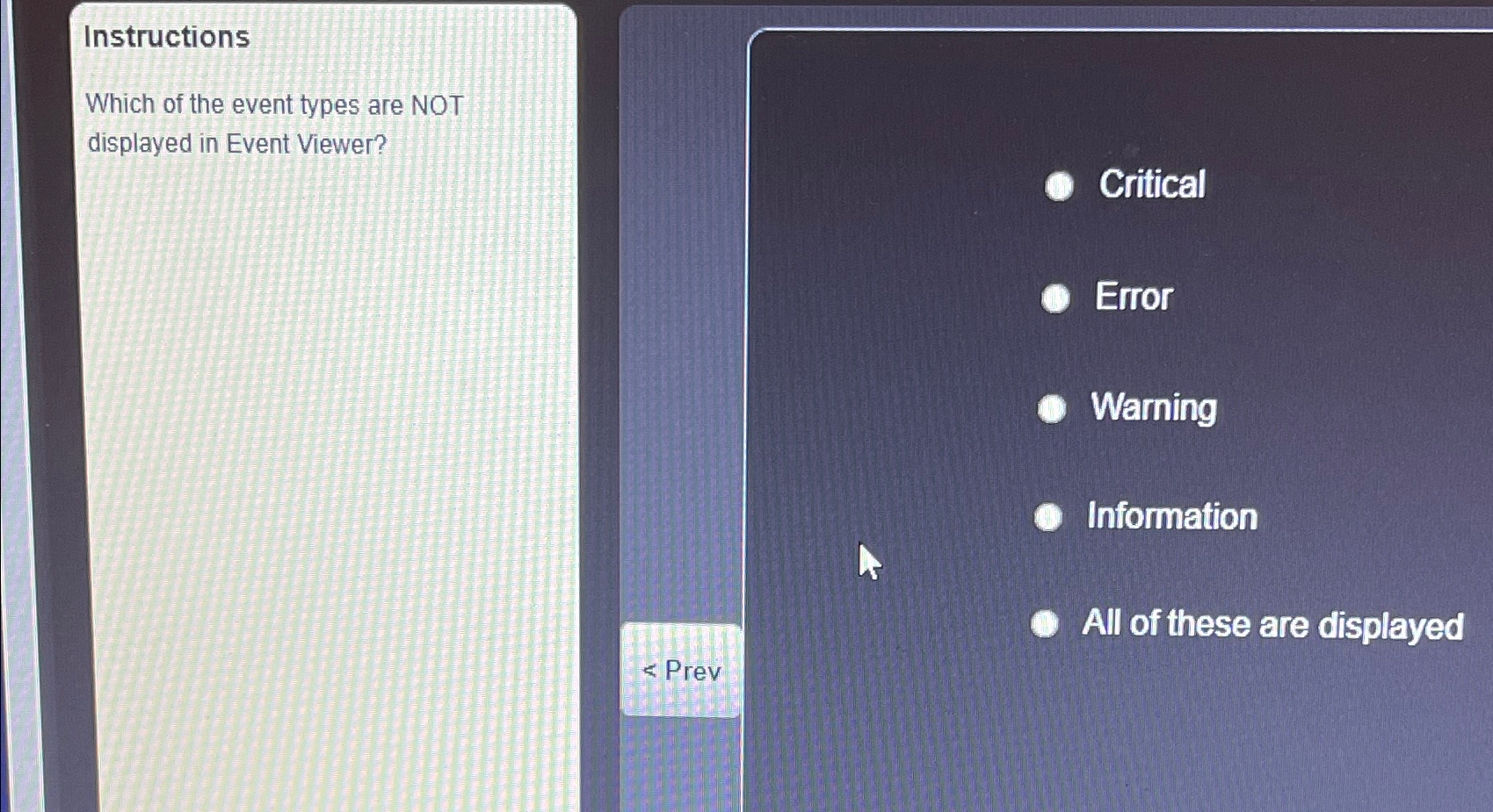 Solved InstructionsWhich of the event types are NOT | Chegg.com