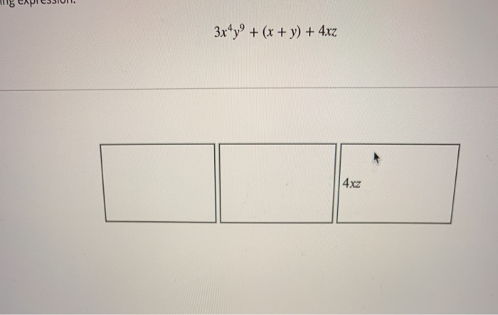 Solved В еxрrеѕѕіоп. Зху° + (x+y) + 4xz 4xz Identify the | Chegg.com
