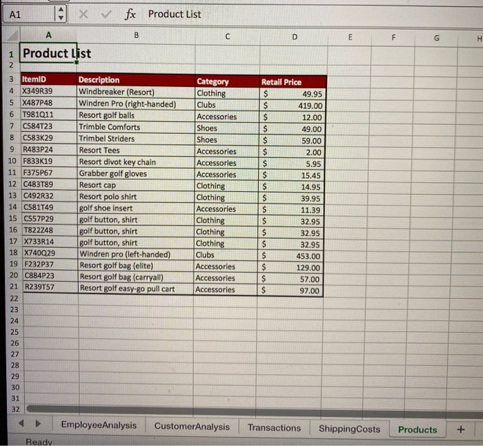 Solved The Red Bluff Golf Course & Pro Shop generates | Chegg.com