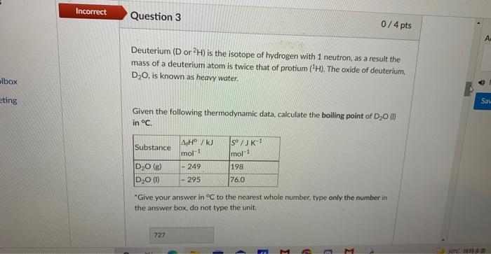 Solved Deuterium (D or 2H) is the isotope of hydrogen with 1 | Chegg.com