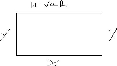 Solved A rectangular field is bounded on one side by a river | Chegg.com