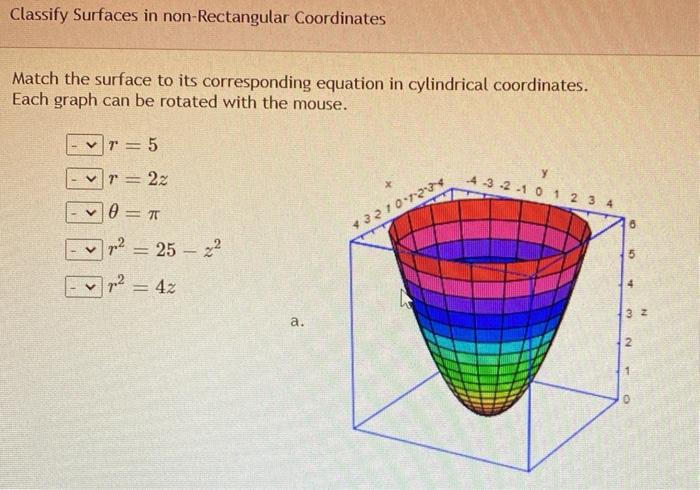 Solved Classify Surfaces in non-Rectangular Coordinates | Chegg.com