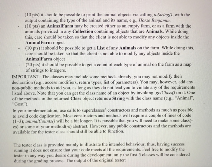 Solved The following classes are included (listed | Chegg.com