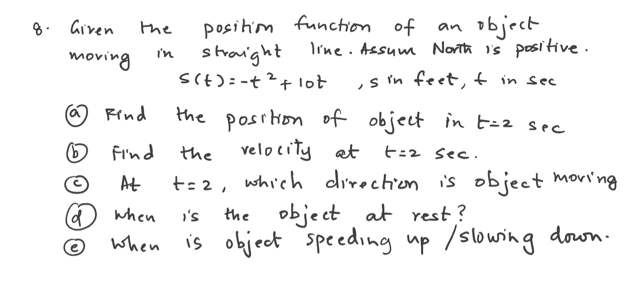Solved Given the position function of an object moving in | Chegg.com