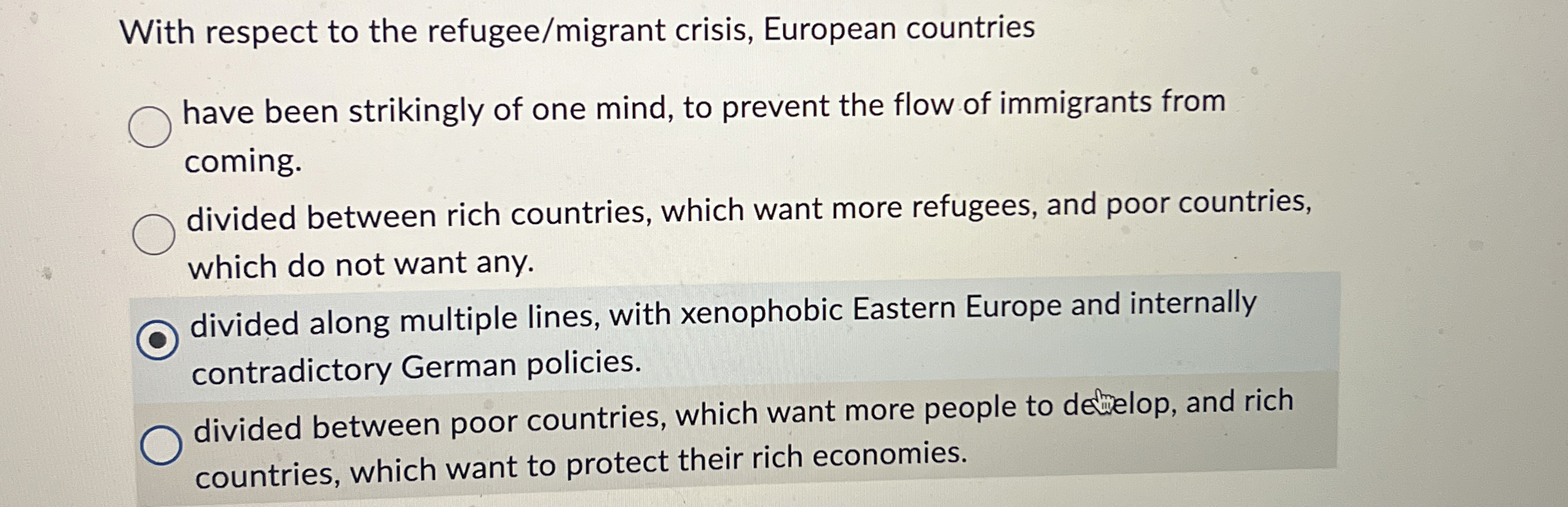 Solved With respect to the refugee/migrant crisis, European | Chegg.com