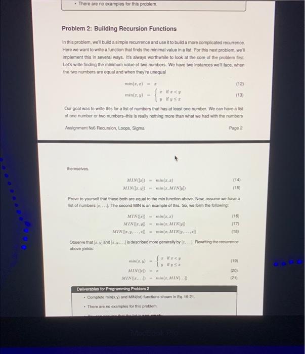Solved Problem 2: Building Recursion Functions In this | Chegg.com