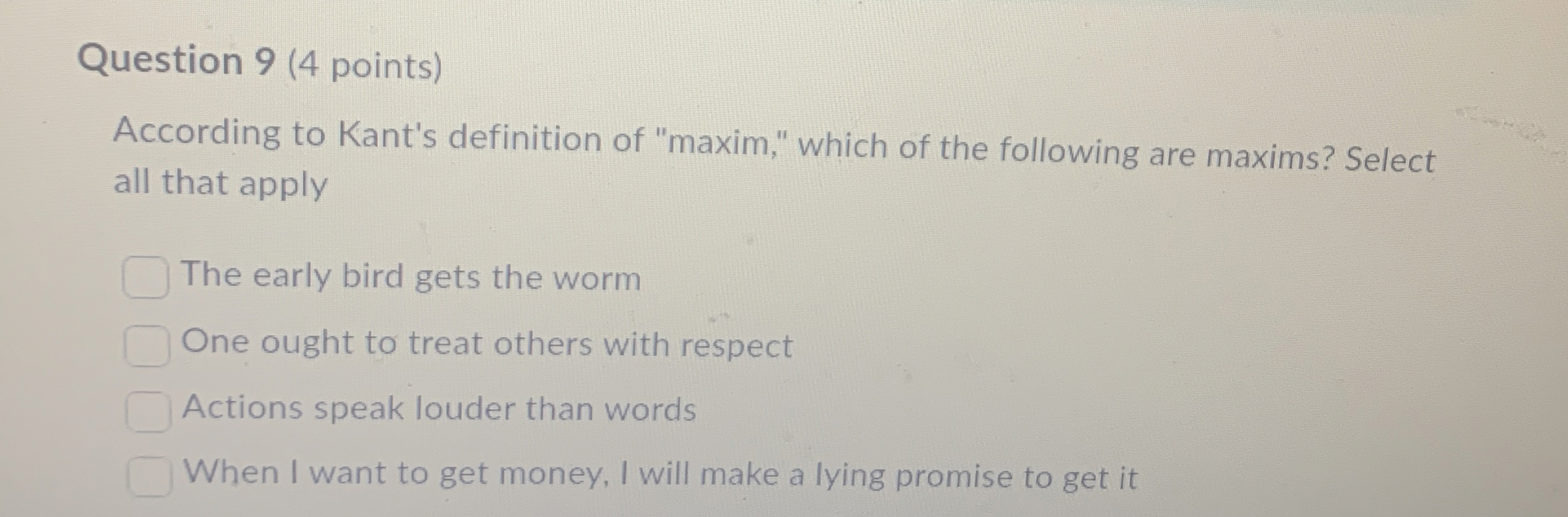 Solved Question 9 (4 ﻿points)According to Kant's definition | Chegg.com
