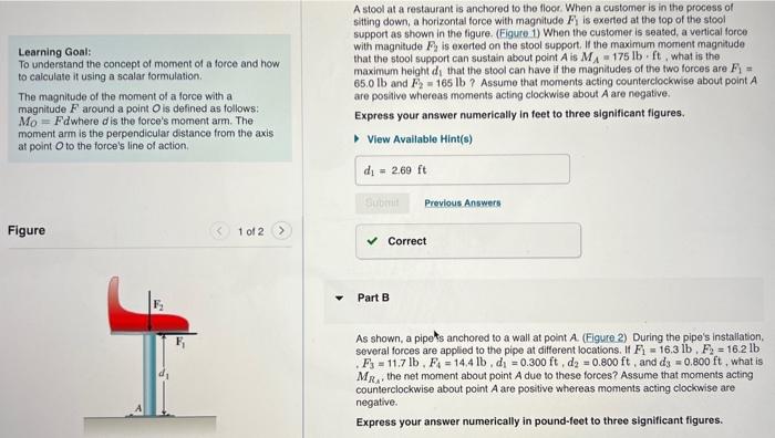 Solved Learning Goal: To understand the concept of moment of | Chegg.com