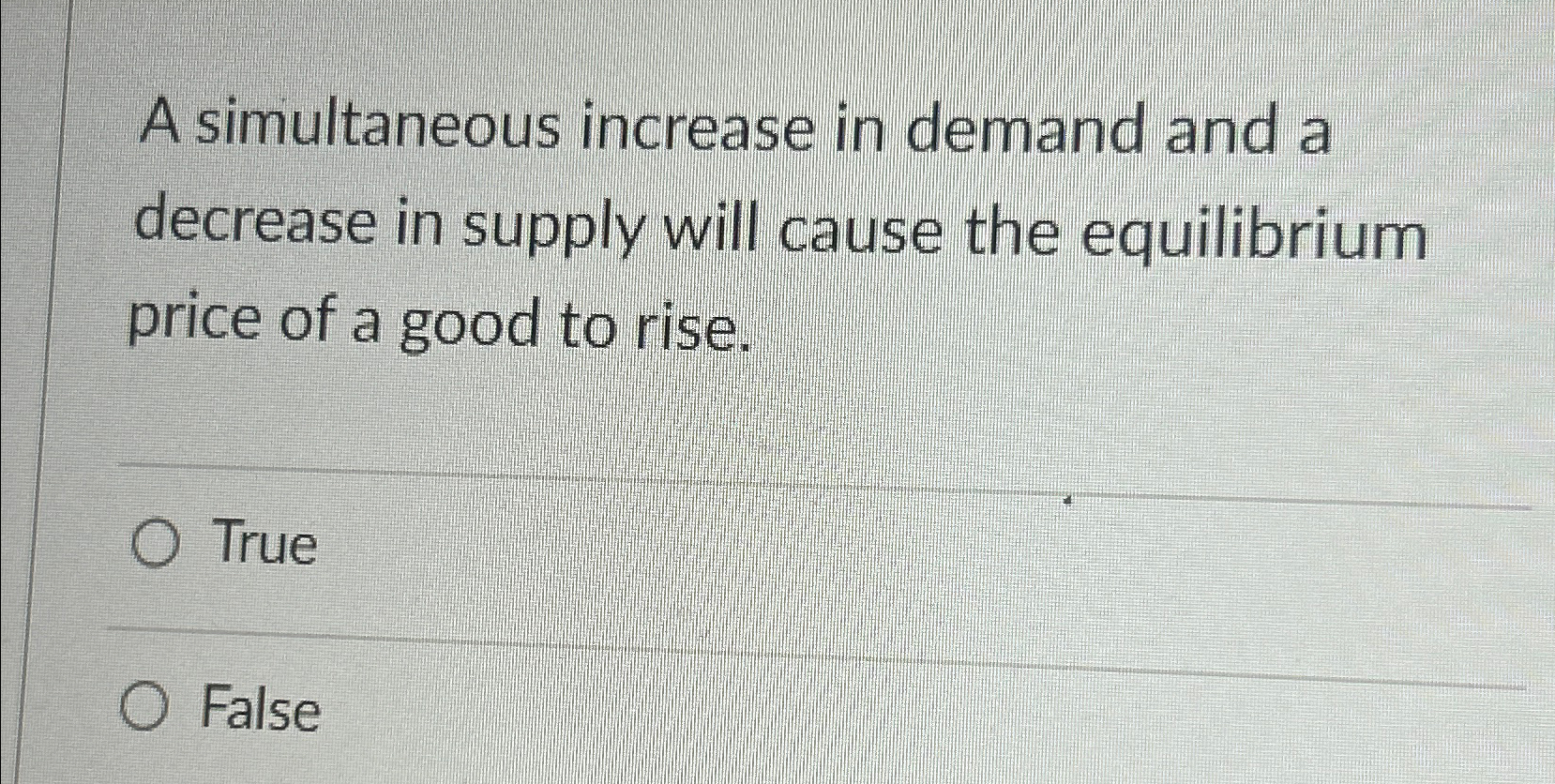 Solved A simultaneous increase in demand and a decrease in | Chegg.com