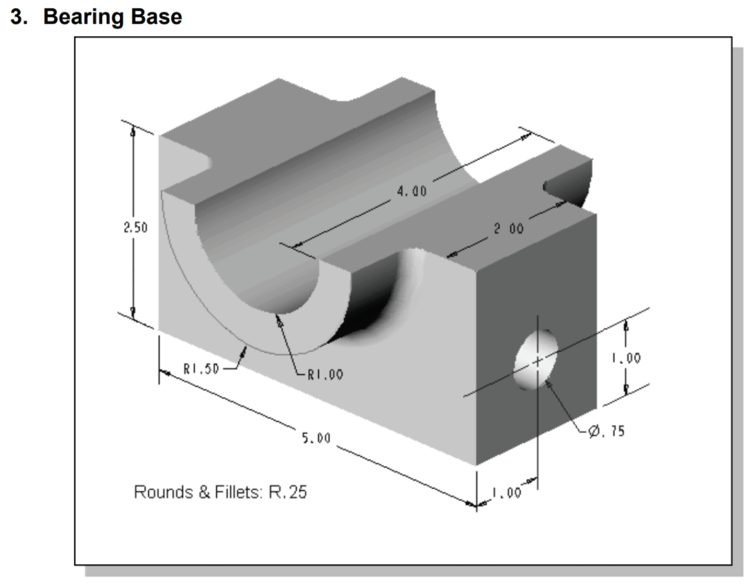 Solved in autocad Draw a 3-view orthographic (front, ﻿top | Chegg.com