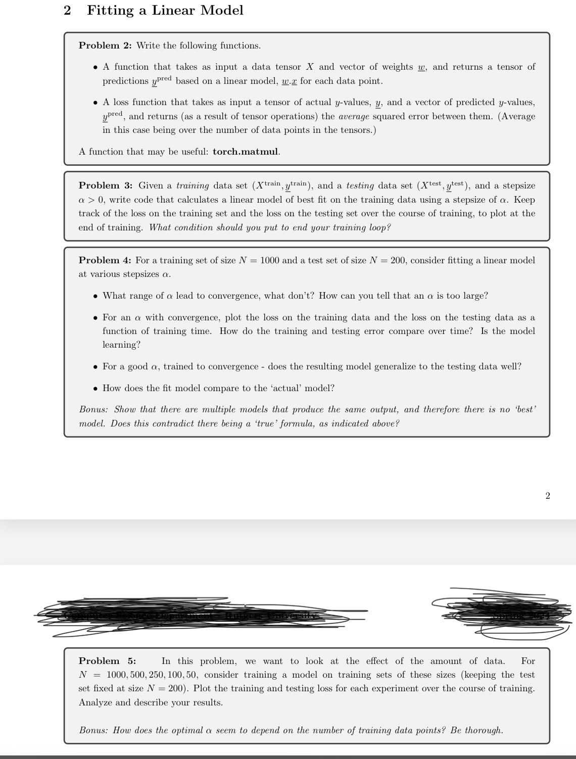Solved 2 ﻿Fitting a Linear ModelProblem 2: Write the | Chegg.com