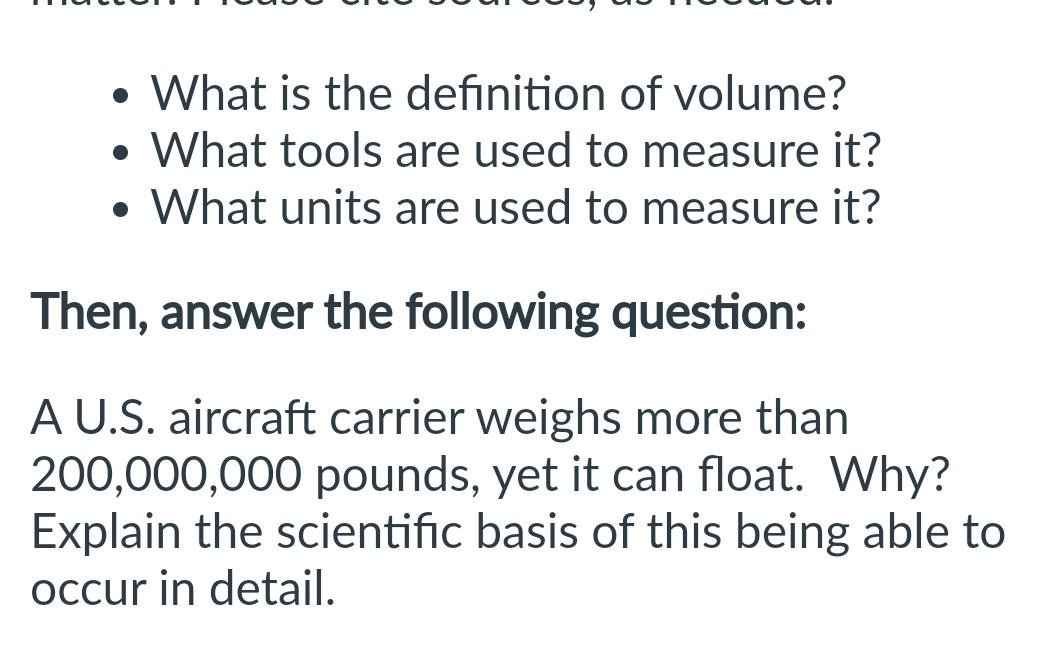 Solved What is the definition of volume?What tools are used | Chegg.com