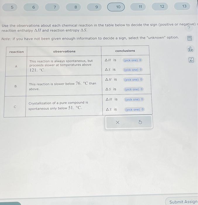 Solved Use the observations about each chemical reaction in | Chegg.com