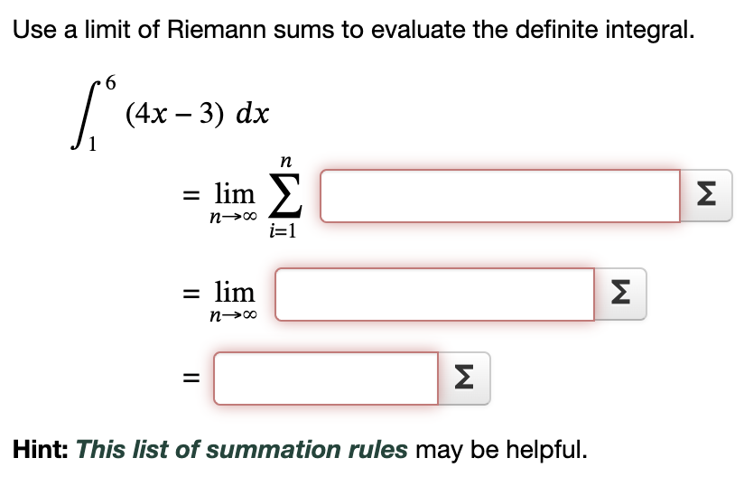 Solved Use a limit of Riemann sums to evaluate the definite | Chegg.com