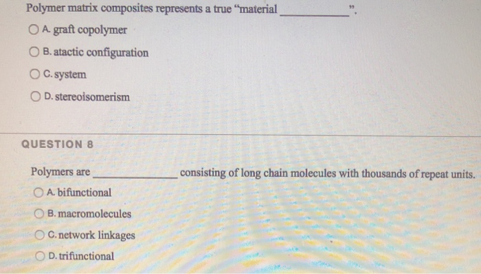 Solved www.D. trifunctional Polymer matrix composites | Chegg.com
